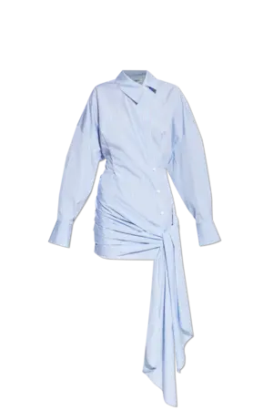Attico Striped Pattern Shirt Dress - Light Blue