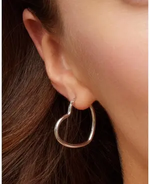 ORADINA Sterling Sweetheart Hoop Earrings