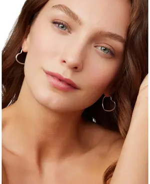ORADINA Sterling Sweetheart Hoop Earrings