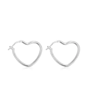 ORADINA Sterling Sweetheart Hoop Earrings