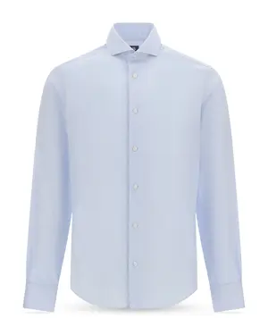 Boggi Milano Non-iron Dobby Naples Collar Dress Shirt