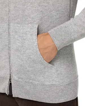 Boggi Milano Zip Front Sweater With Ribbed Details