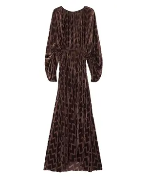 LANVIN Devore Velvet Maxi Dress - Mocha