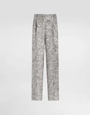 Dolce & Gabbana Lamé Floral Jacquard Trousers