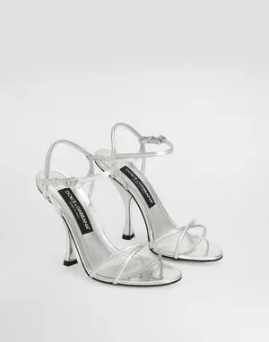 Dolce & Gabbana Sandals In Mirror Calfskin - Silver