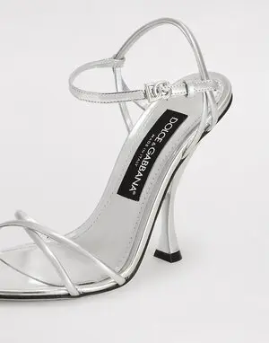 Dolce & Gabbana Sandals In Mirror Calfskin - Silver