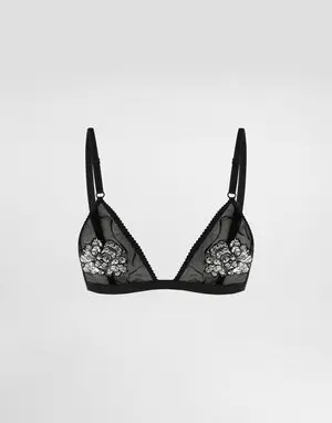 Dolce & Gabbana Tulle And Lace Bra - Black