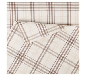 SUPERIOR Plaid Flannel Cotton Sheet Set, King
