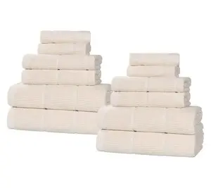 SUPERIOR Milo Cotton Blend Solid 12-piece Towel Set - One-color