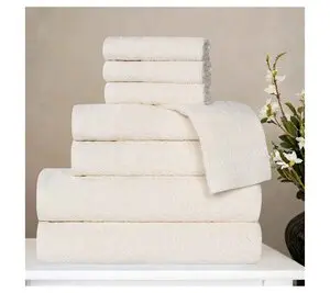 SUPERIOR Honeycomb Waffle Border Cotton 8-piece Towel Set - One-color