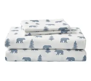 Eddie Bauer Bears And Trees Blue Cotton Full Sh Eet Set - One-color
