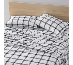 Eddie Bauer Bunkhouse Plaid Beige Cotton Queen Sheet Set
