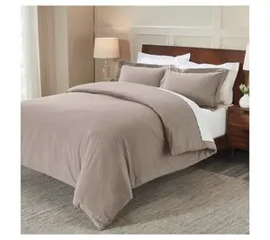 SUPERIOR Rome Flannel Cotton Solid Duvet Cover Set, Full/qn - One-color