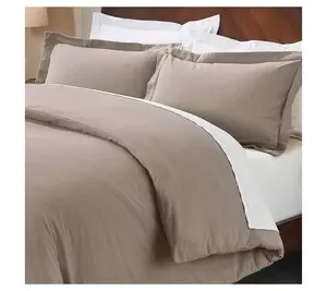 SUPERIOR Rome Flannel Cotton Solid Duvet Cover Set, Full/qn