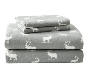 Eddie Bauer Elk Grove Grey Cotton Full Sheet Se T - One-color