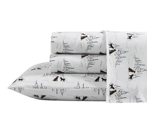 Eddie Bauer Dog Friends White Cotton Twin Sheet Set - One-color