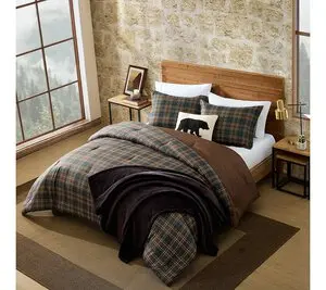 Eddie Bauer Huntley Plaid Brown King Comforter Set