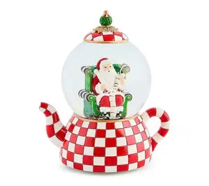 MACKENZIE-CHILDS Check It Out Santa Cherry Check Globe - One-color
