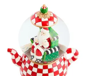 MACKENZIE-CHILDS Check It Out Santa Cherry Check Globe