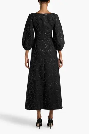 Gabriela Hearst Madyn Sequin-embellished Wool-blend Midi Dress - Black