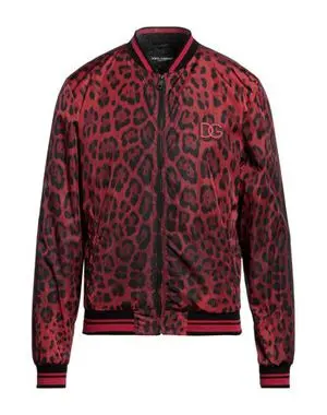 Dolce & Gabbana Leopard Print Bomber Jacket - Brick