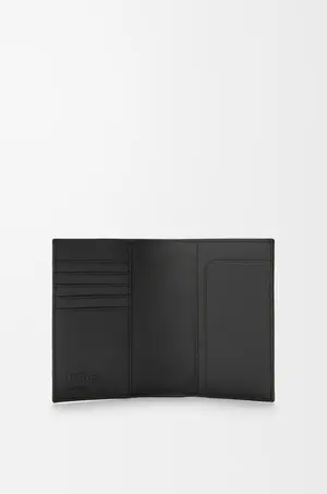 Loewe Puzzle Passport Cover In Supple Grained Leather Skin - Black