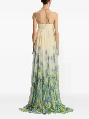 Oscar De La Renta Allium Chiffon Gown