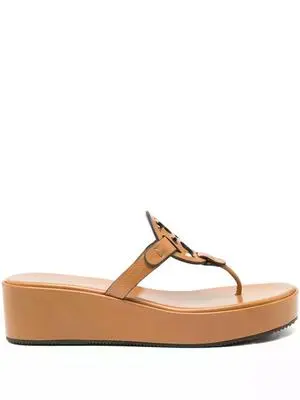 Tory Burch 25mm Miller Wedge Sandals - Brown