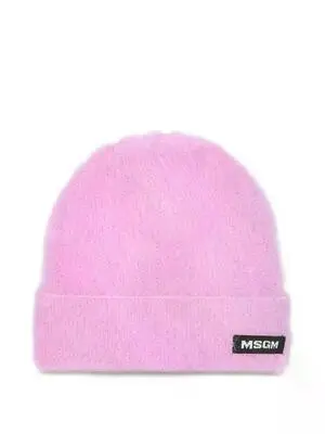 MSGM Logo-patch Beanie - Pink