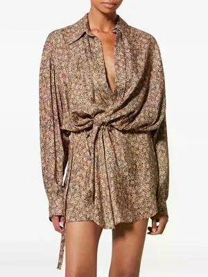 Isabel Marant Étoile Harmony Floral Mini Dress - Neutrals