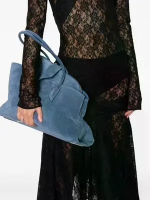 Attico La Passeggiata Suede Tote Bag - Blue