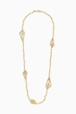 Ulla Johnson Shell Charm Chain Necklace - Brass