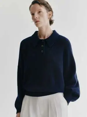 LISA YANG The Etta Sweater - Navy