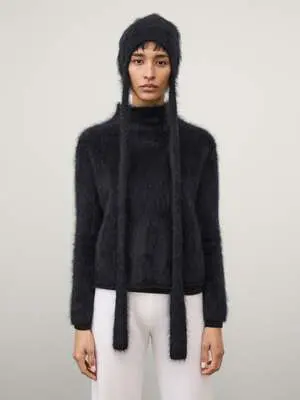 LISA YANG STORE Brushed Cashmere Tied Hood