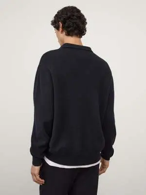 LISA YANG STORE Rufus Cashmere Polo Sweater - Black