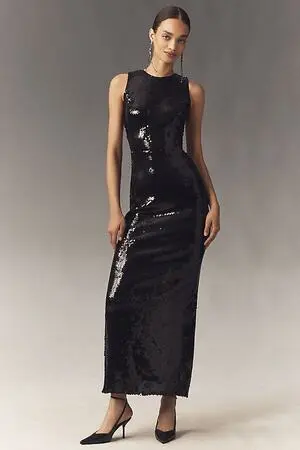 Bardot Portia Sequin Open-back Maxi Dress