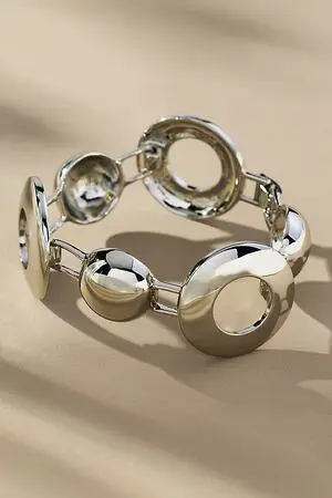 Anthropologie Linked Circles Bracelet - Silver