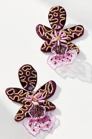 Mignonne Gavigan Luxe Spotted Orchid Earrings - Purple
