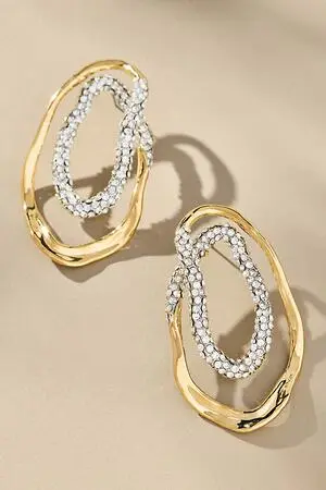 Anthropologie Wavy Earrings - Silver/gold