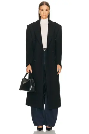 RÓHE Hourglass Wool Coat - Black