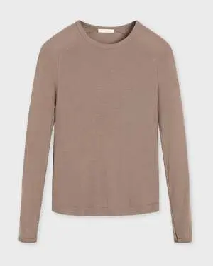 BY MALENE BIRGER Fritha Lyocell Long Sleeve T-shirt - Chocolate