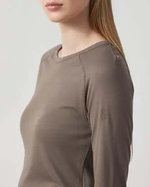 BY MALENE BIRGER Fritha Lyocell Long Sleeve T-shirt - Chocolate