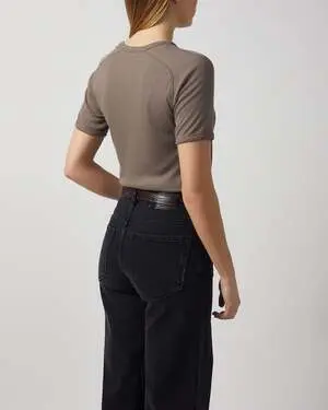 BY MALENE BIRGER Alezia Lyocell T-shirt - Chocolate
