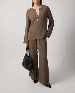 BY MALENE BIRGER Lucee Wide Leg Trousers - Chocolate