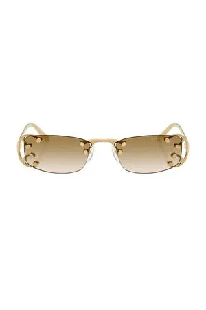 Prada Rectangular Sunglasses - Gold
