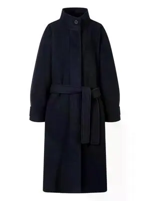 STUDIO TOMBOY Belted High-collar Coat - Blue
