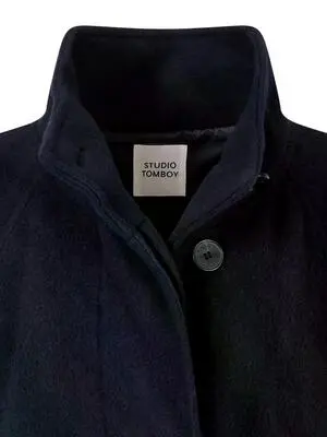 STUDIO TOMBOY Belted High-collar Coat - Blue