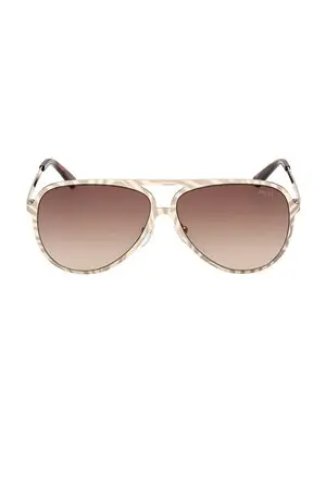 Emilio Pucci Pilot Sunglasses - Shiny Gold Marmo, Havana, & Brown