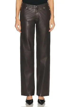 EB DENIM Low Rise Baggy Pant - Chocolate Leather