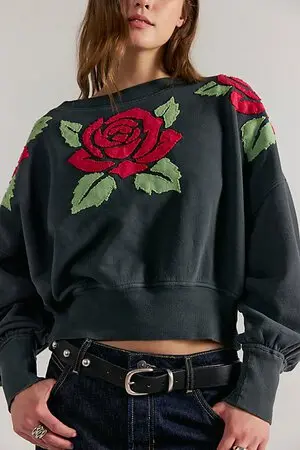 Free People Good Vibes Pullover - Roses